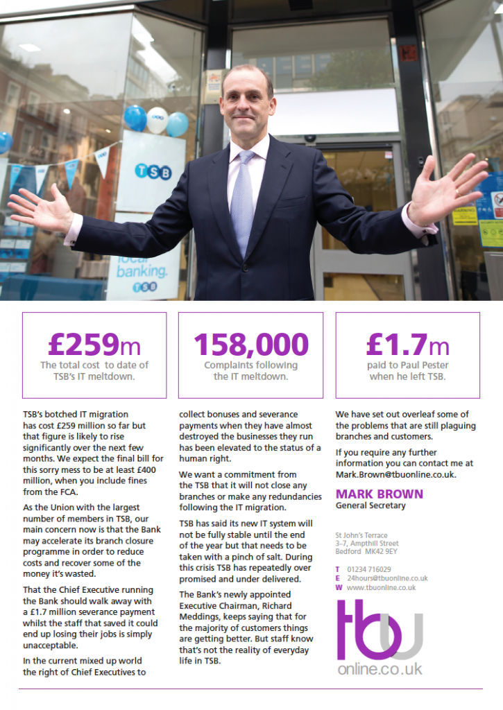 Leaflet Sent To MPs – Continuing It Problems | TBU